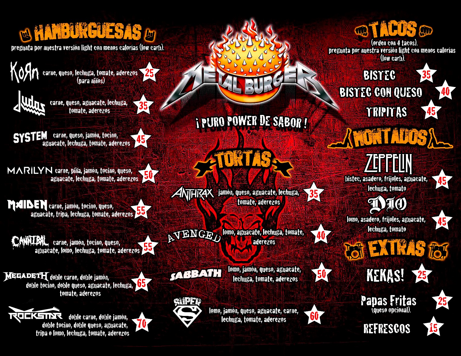 Menú :: Metal-burger